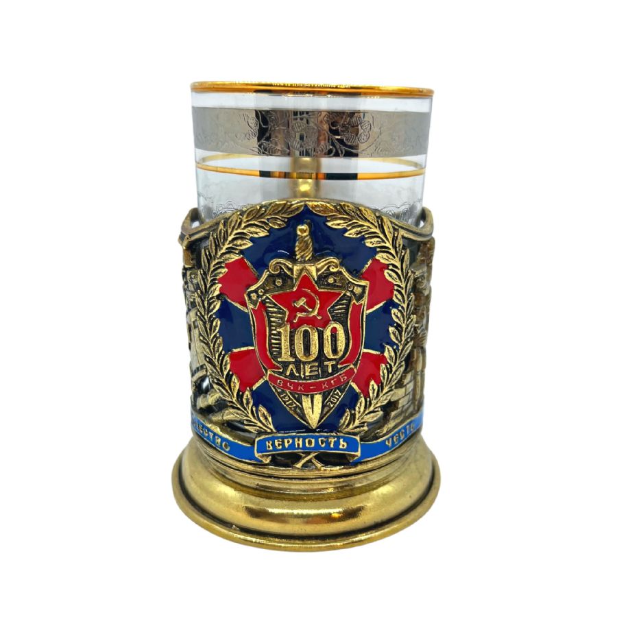 Подстаканник "ФСБ. Юбилейный 100 лет" (эмаль) : 10009292 - Troyka Online
